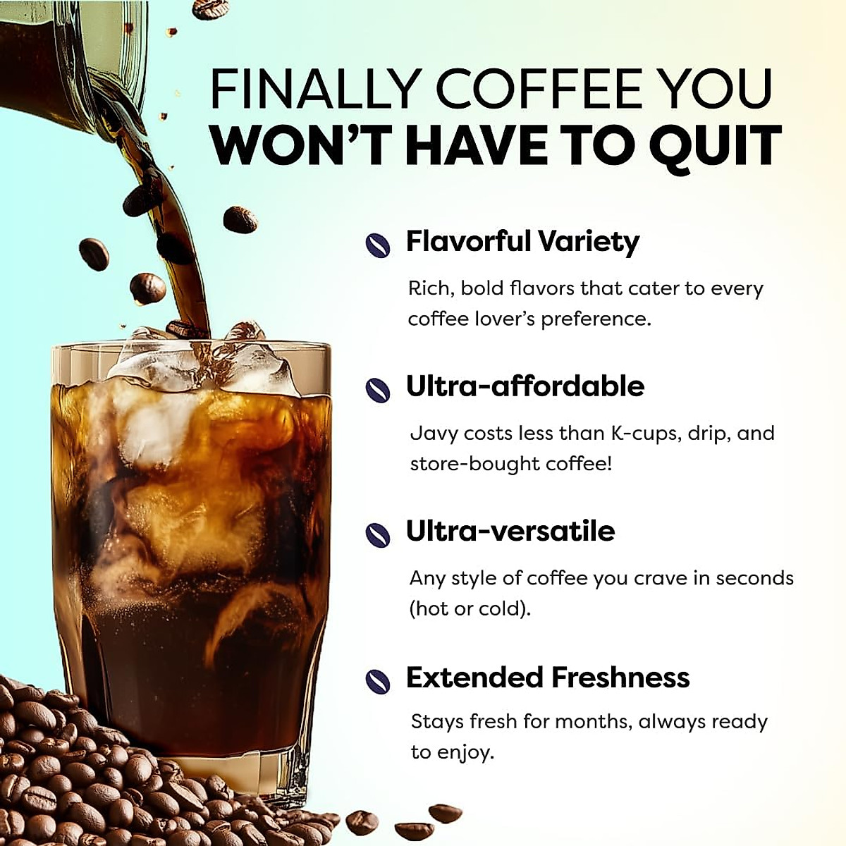 Javvy Coffee Concentrate - Cold Brew Coffee, Perfect for Instant Iced Coffee, Cold Brewed Coffee and Hot Coffee, 35 Servings - French Vanilla