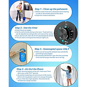 Tiiroy 0zone Machine 30000mg 0zone Generator for Home Car Smoke Pet Odor (Black)