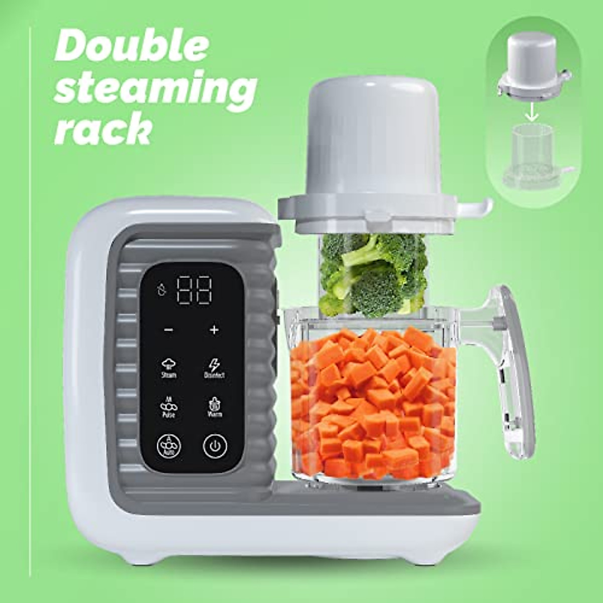 Children of Design 8 in 1 Smart Baby Food Maker & Processor, Steamer, Blender, Cooker, Masher, Puree, Formula & Bottle Warmer Prep System