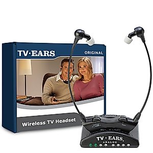 TV · EARS Analog Wireless Headset System - Wireless Headset for TV, Ideal for Seniors & those with Hearing Difficulties, Plug N' Play RF Transmitter Headset with TV Earbuds, Compatible with Most TVs