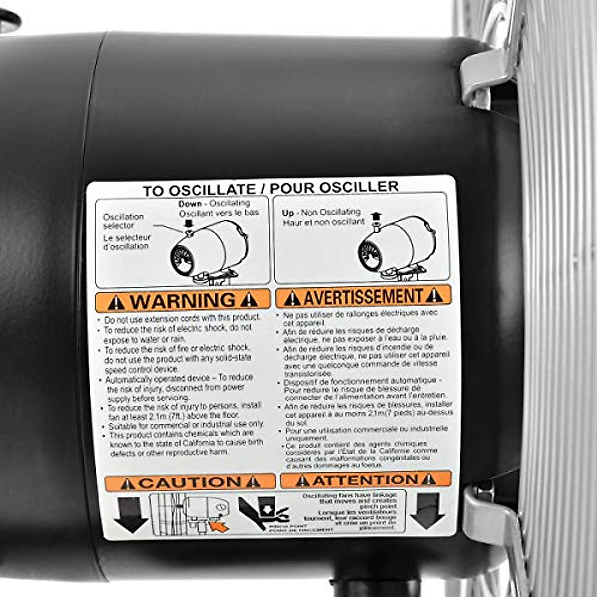 Global Industrial 24" Deluxe Oscillating Wall Mount Fan, 3 Speed, 8,650 CFM, 1/2 HP