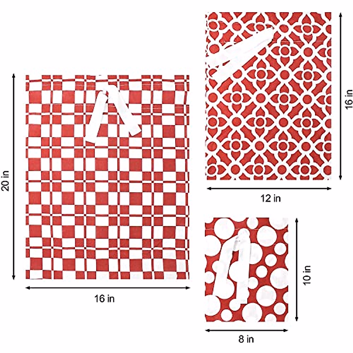 JOYIN 6 PCS Christmas Fabric Gift Bags for Party Favors, Holiday Gift Giving, Goody Bags, Holiday Presents Décor, Giant Gifts Decorations (red)