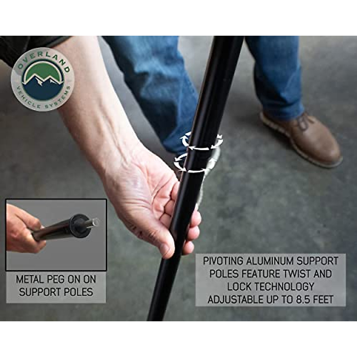 Nomadic OVS Awning 270 Passenger Side - Dark Gray Cover with Black Cover Universal