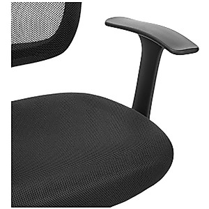 Amazon Basics Mesh, Mid-Back, Adjustable, Swivel Office Desk Chair with Armrests, Black