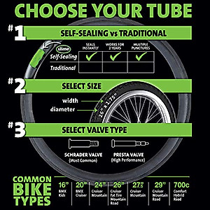 Slime 30070 Bike Inner Tube with Slime Puncture Sealant, Extra Strong, Self Sealing, Prevent and Repair, Schrader Valve, 29 x 1.85-2.20"