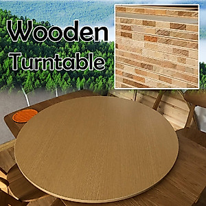 Wooden Rotating Plate For Dining Table With Silent Bearings, Ø 20 24 28 32 36 39 Inch Tabletop Round Rotating Serving Tray, Easy To Reach Food Lazy Susan Turntable