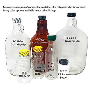 66 x 25 mm BLACK Perforated Shrink Band for Growler Bottles, Pharmaceutical Bottles, Gallon Jugs, Honey Bottles, and More. Fits 1 1/4" to 1 1/2" Diameter - Pack of 250