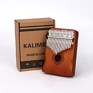 POKHDYE Kalimba thumb piano 17 key, portable mahogany Finger Piano gift, suitable for children and adult beginners, FDS2