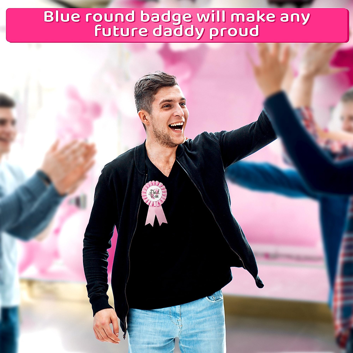 Pink Baby Shower Decorations Mom to Be Sash Baby Shower - Baby Girl Gender Reveal Sash Pink Girl Baby Shower Mom Sash for Baby Shower Decorations for Girl- Baby Girl Pink Baby Shower Sash Daddy to Be Badge