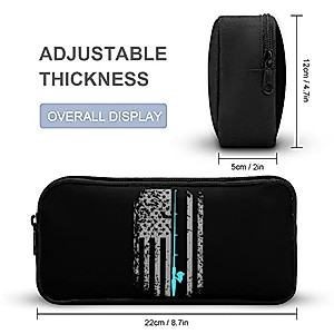 Fishing American Flag Teen Adult Pencil Case Large Capacity Pen Pencil Bag Durable Storage Pouch