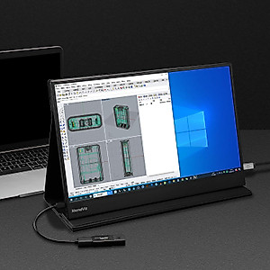 PEPPER JOBS Portable Monitor XtendViz 15.6" FHD 1080P IPS USB-C Extender with Dual Speakers,Smart Cover,178° Full Viewing Angle,Compatible with Laptop,Switch,PS4,PS5