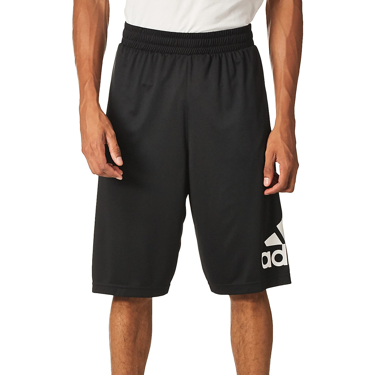 adidas Men's Basketball Crazylight Shorts, Black/White, Small