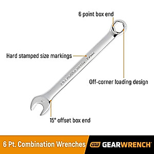 GEARWRENCH 28 Pc. 6 Pt. Combination Wrench Set, SAE/Metric - 81923, Chrome