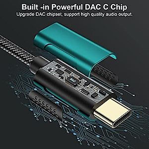 USB Type C to 3.5mm Female Headphone Jack Adapter, TITACUTE USBC Audio Dongle Wired Earphone Aux Cable Cord for iPad Pro Air Mini Samsung S22 S21 S20 FE Galaxy Z Flip 3 Note 20 Google Pixel 6 Android