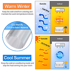 RELIANCER Magnetic Thermal Insulated Door Curtain,Waterproof EVA Door Cover,Fit Door Size 34"x78",Temperature Protection Insulated Doorway Curtains,Self-Closing Door Screen,Windproof Door Net Screen