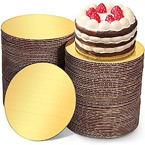 100 Pack Round Cake Boards 6'' Gold Circle Cake Base Cardboard Cake Rounds Grease Proof Disposable Cardboard for Baking Cake Pizza