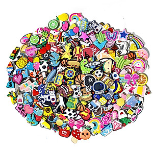 CXPHT 35,50,100 Pcs Random PVC Shoe Charms,Garden Shoes Cute Shoe Charms Wristband Bracelet Decoration with Different Designs Shape for Girls,Boys and Adult Party Gift(50)