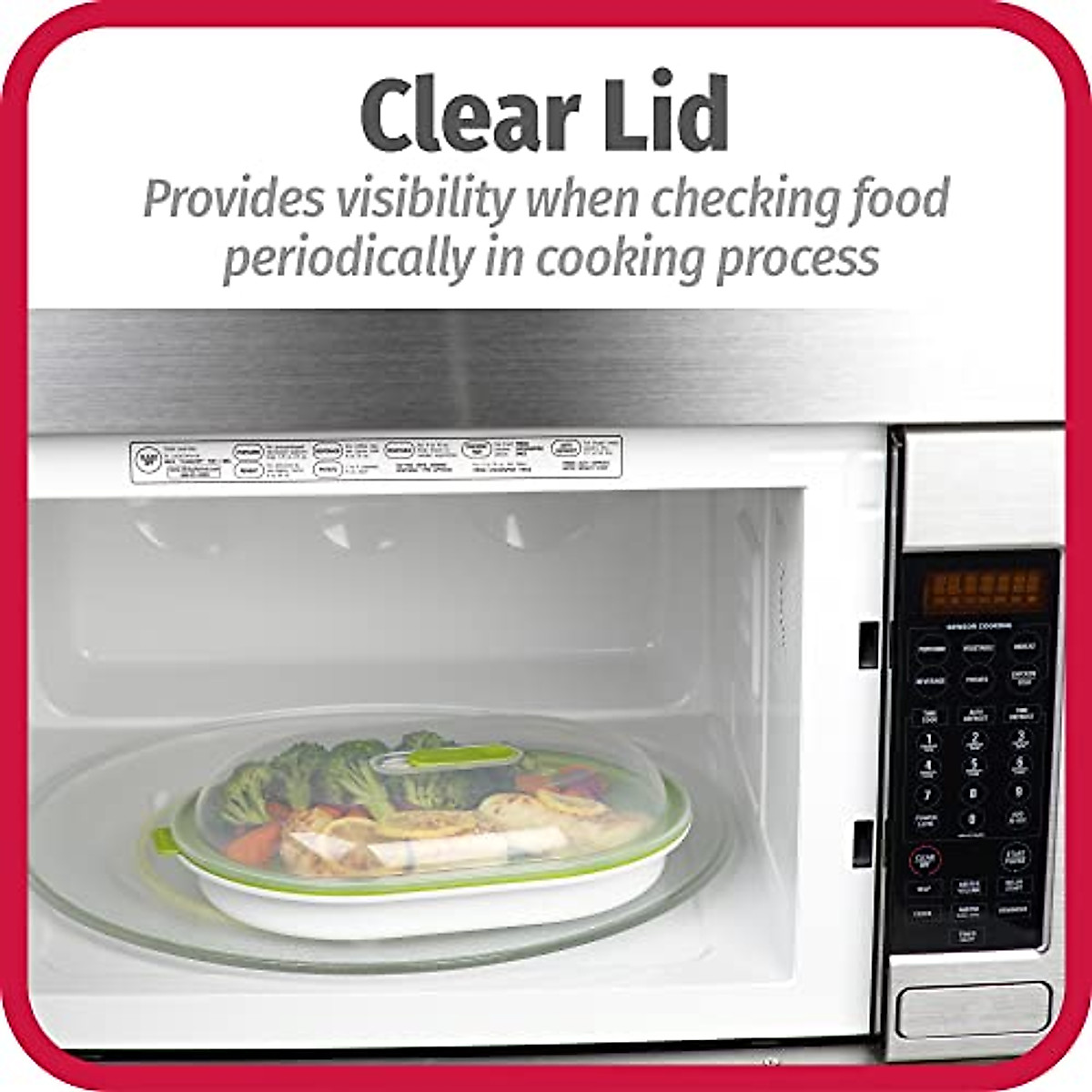 GoodCook BPA-Free Plastic Microwave Vegetable and Fish Steamer, Green