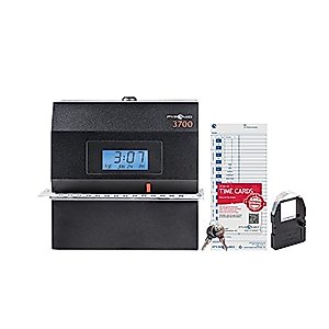 Pyramid™ 3700 Heavy-Duty Time Clock & Document Stamp, Black