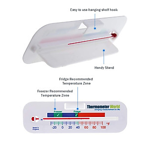 Twin Pack Refrigerator Thermometer 2 Pack for Fridge Freezer Chiller Cooler Temperature Gauge