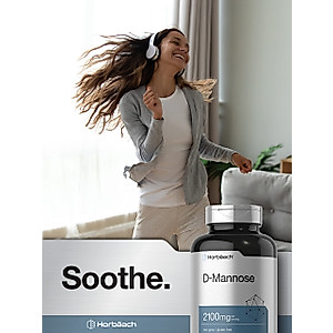 Horbäach D-Mannose | 2100mg | 120 Capsules | Highest Potency | Non-GMO & Gluten Free Supplement