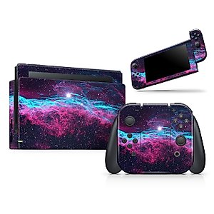 Design Skinz - Compatible with Nintendo Switch Console + Joy‑Con - Skin Decal Scratch-Resistant Removable Vinyl Wrap Cover - Cosmic Strobe Space V1