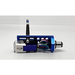Cartridge and Stylus, Conical needle and Blue Headshell with mounting bolts for Technics SL-1200, SL-1210, SL-1600, SL-1610, SL-1700, SL-235, SL-23A, SL-B2