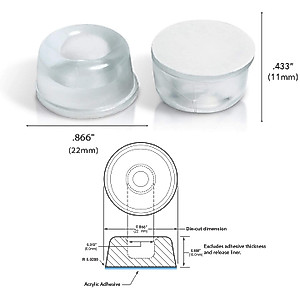 Clear Rubber Bumper Pads, Adhesive Door Stopper Wall Protector for Door Handle, Feet for Speakers, Roomba, Electronics, Furniture, Sliding Door Wall Shield (12 Pack)