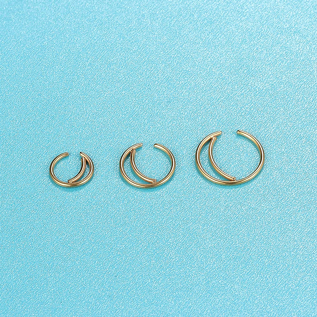 BodyAce 12pcs 20g Gold Nose Ring Hoop Nose Studs for Men Women Nose Piercing Jewelry Diamond Septum Ring Nose Bones/L Shaped/Nose Screw Sets Stainless Steel Nostril Studs (Gold)