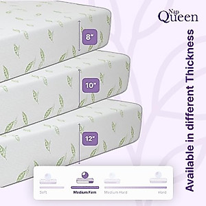 NapQueen Full Size Mattress, 8 Inch Anula Green Tea Infused Memory Foam Mattress, Full Size Mattress Bed in a Box, CertiPUR-US Certified Mattress