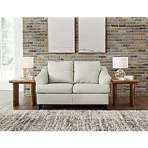 Signature Design by Ashley Genoa Modern Leather Match Loveseat, White