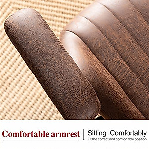 ovios Ergonomic Office Chair Modern Computer Desk Chair Suede Fabric Desk Chair with Armrests for Executive or Home Office (Dark Brown)