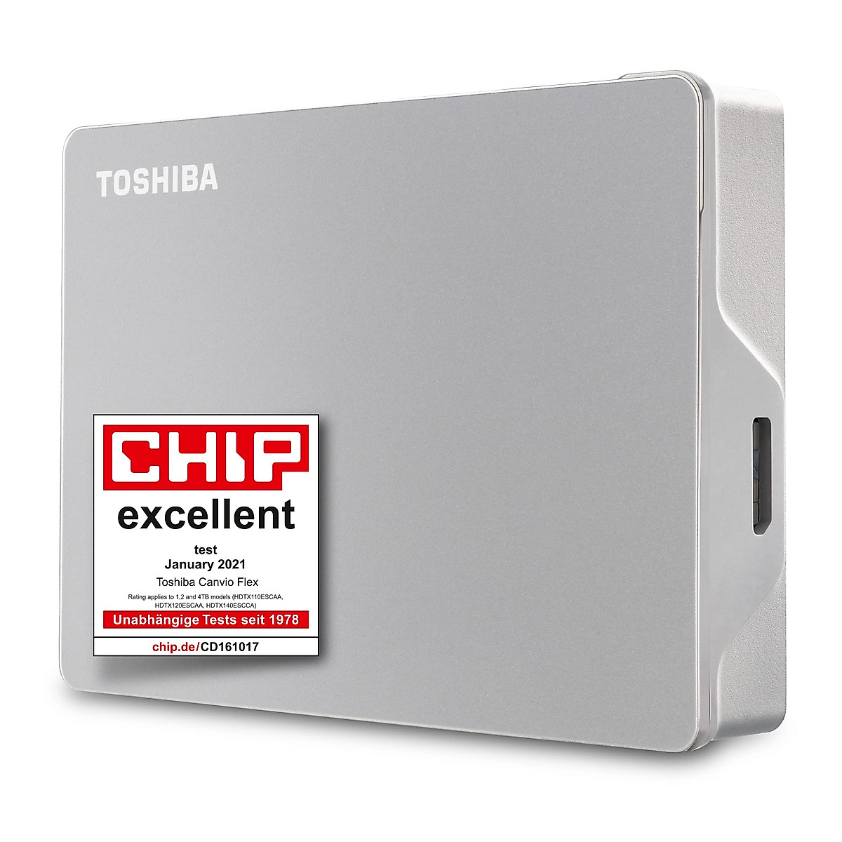 Toshiba 4TB Canvio Flex Portable External Hard Drive for Mac, Windows PC and Tablet use, Compatible with Most USB-C and USB-A Devices, Silver (HDTX140ESCAA)