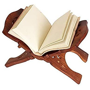 Garden Of Arts Wooden Handmade Quran Geeta Bible Holder Support Stand Reading Book Holder Display Folding Religious Prayer Stand Wooden Holy Book Stand Small Size 12 inch