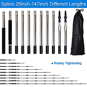 Greeily Paint Roller Extension Pole, 4ft to 12ft Paint Extension Pole Multi-Purpose Splicing Adjustment for Spider Brush Outdoor Spray Painting Roller Cleaning and Chandelier Replacement