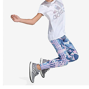 adidas Girls' Active Sports Athletic Legging Tight (Large, Crew Blue)