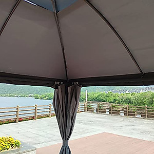 10x10 Ft Outdoor Gazebo - Canopy Tent with Curtains - Double Layer Top Gazebo Tent - Pop Up Canopy Shelter - Party Tent and Wedding Tent - Outdoor Shade Canopy for Backyard, Garden, Lawn - Grey