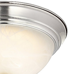 Westinghouse Lighting 6400500 11-Inch LED Indoor Flush Mount Ceiling Fixture, Brushed Nickel Finish with White Alabaster Glass