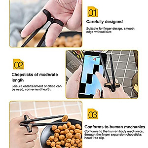 3 PCS Finger Chopsticks - Snack Chopsticks for Games - Fun Chopsticks,Snack Finger Chopsticks for Gamers,Reusable Food Tweezers,Potato Chips Finger Tongs,Gamepad/PC Game Accessories