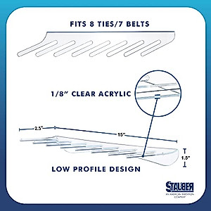 STAUBER Best Belt and Tie Rack - Wall Mount Holder and Display (Clear, Acrylic)