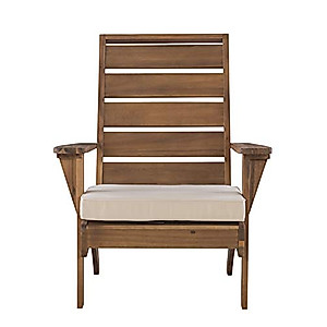 Linon Home Décor Caitlyn Brown Outdoor Chair, Natrual/White