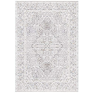 Martha Stewart Collection by SAFAVIEH 5' x 8' Ivory/Light Grey MSR8934B Sabrina Living Room Dining Bedroom Area Rug