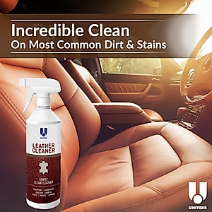UNITERS Leather Cleaner Foam Solution - Leather Care Stain Remover & Cleaner for Car Interior - Car Leather Seat Cleaner, Faux Leather, Furniture, Handbags, Upholstery, Shoes & More 500ml 16.9 oz