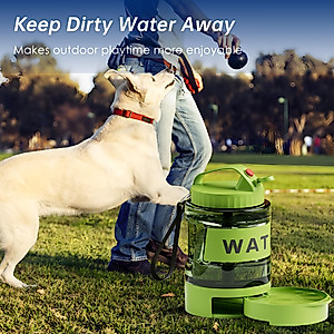 77oz Dog Water Bowl Dispenser, Dog Camping Essentials,Large Dog Travel Water Bottle with Pull-Out Drinking Bowl, Portable for Dog, Dog Beach Essentials Accessories, Car Water Bowl for Dogs, Bpa Free