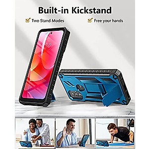 for Motorola Moto G-Power 2022 Case: Moto G Play 2023 Case Drop Proof Protection Durable Protective Heavy Duty Shockproof TPU Matte Textured Mobile Phone Cover Moto G Power 2022 Case with Kickstand