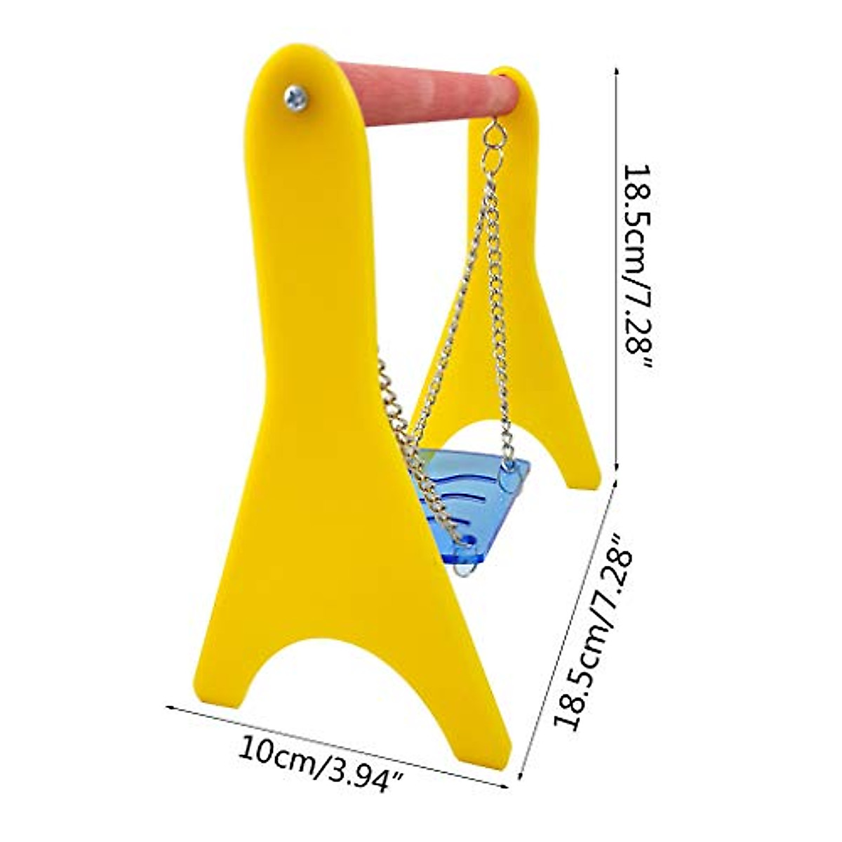 Lanema Bird Swing Baby Chick Toy Acrylic Swing Toy with Hanging Chain Perch Cage for Parrot