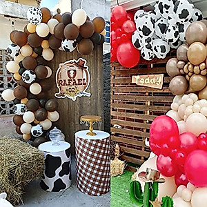 Cow Gender Reveal Balloon Garland kits,Cowboy or Cowgirl Western Gender Reveal Party Supplies for Cow Themed Baby Shower Farm Animals Birthday Party Decorations