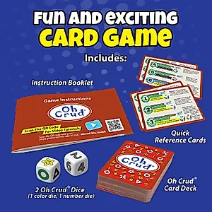 Oh Crud Card and Dice Game, Family Game for 2-6 Players, Adults, Teens, Kids, Easy-to-Learn, Strategy, Great for Friends and Families - Ghetti Games