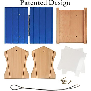 Alaskan Western Red Cedar Ranch Bird Feeder Kit to Build - Wood Birdhouse Building with Hanging Rope, Paints and Brushes. Longtime Durability. Patented Design Bird House.