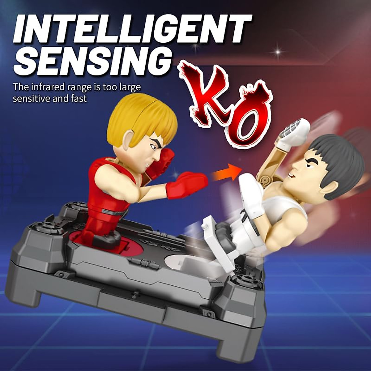 Electronic Boxing Toy with Scoring Screen, Kid Board Boxing Games, Body Interactive Punching RC Robots, Single Player& 2 Players Mode, K.O.& Scoring Winning Ways, Xmas/Birthday Gift for 4-7,8-12 boys